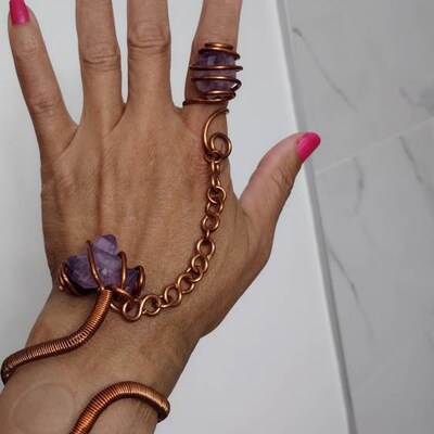 Amethyst Hand-adornment - Etsy