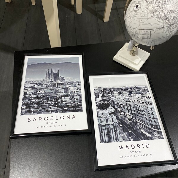 Madrid Print: Black and White Cityscape, Spain Travel Art - Etsy