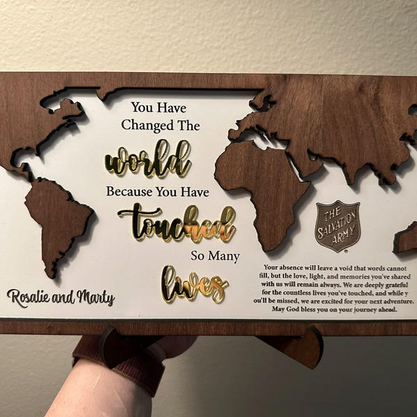 Personalized Retirement Gift: World Map Farewell Plaque - Etsy