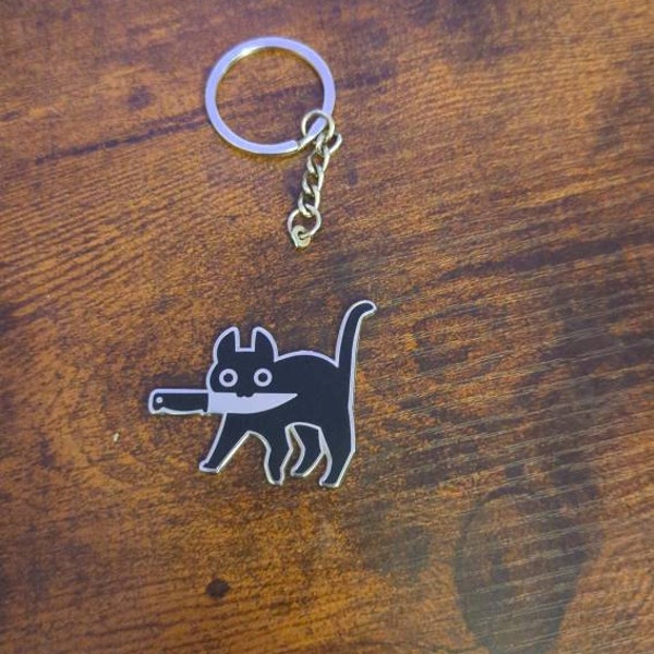 Knifecat Metal Keychain - Etsy