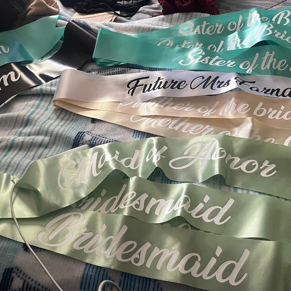 Your Text Sash Personalized Sash Customized Sash Bridal Sash Bridal ...