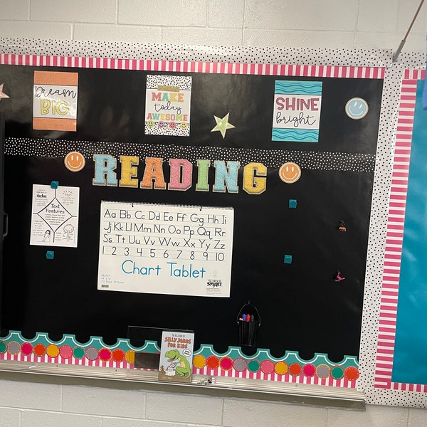 Retro Pastel Bulletin Board Letters | Varsity Patch Letters - Etsy