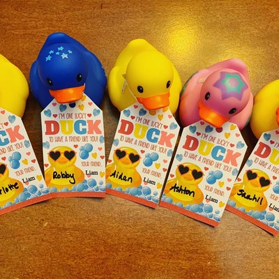 Lucky Duck Valentine's Day Tags, Printable Valentine, Classroom School ...