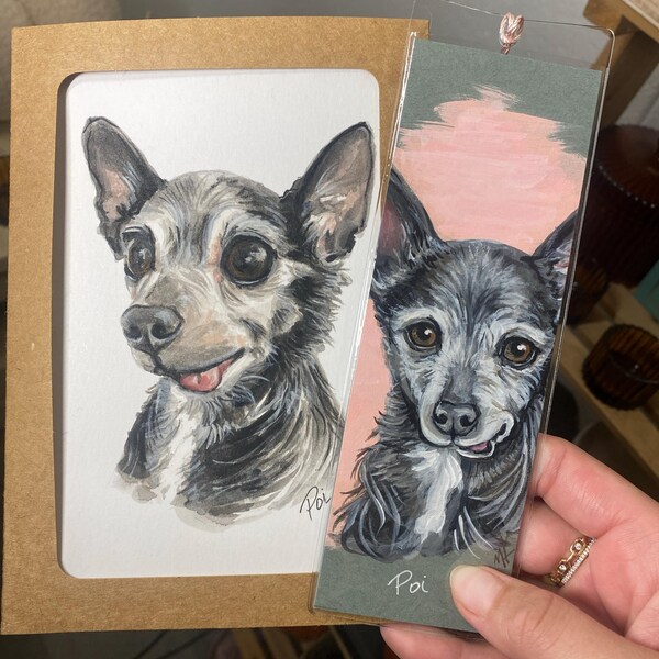 Pet Portrait Bookmark Hand Painted Custom Gift for Readers & Pet Owners ...