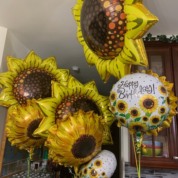 Happy Birthday Sunflowers Balloon| Birthday Sunflower Balloon ...
