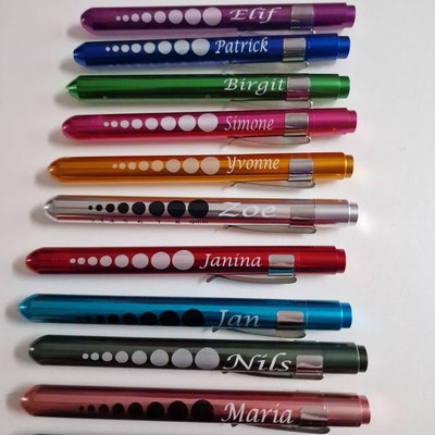 Personalized Medical Pen Light Pupil Gauge Ruler LED Nurse Doctor RN ...