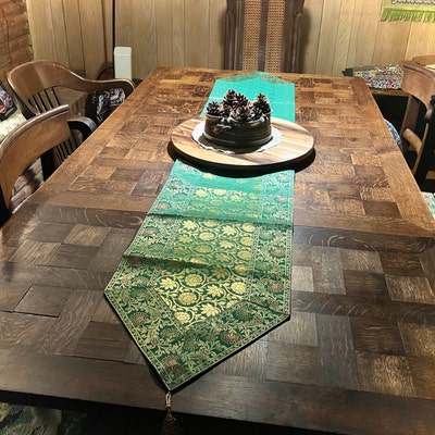 Formal Table Runner Brocade 14 X 80 Inch Runner 110 Inch Silk - Etsy