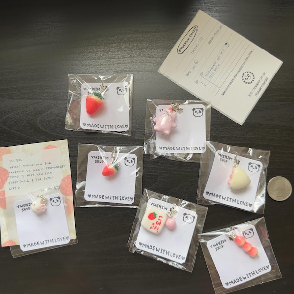 Kawaii Strawberry Charms || Strawberries, Bunny, Tanghulu, Fruit ...