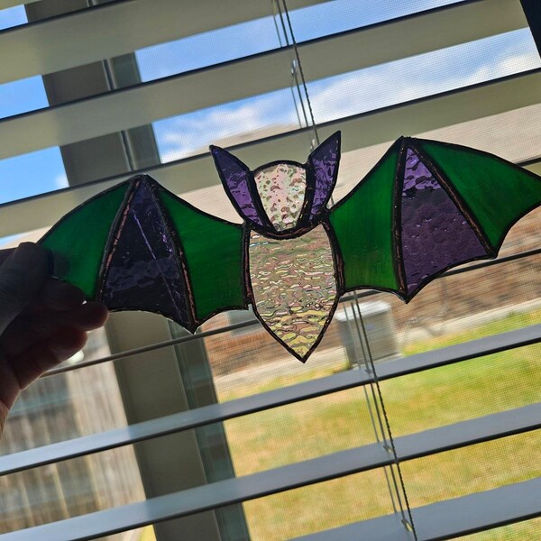 Halloween Bat Stained Glass Pattern - Digital Download, DIY Stained ...