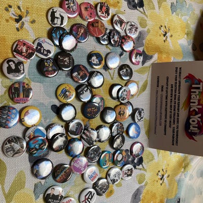 70's 80's Classic Rock Pinback Buttons, Guitar Band Hard Rock Vintage ...