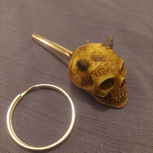 Demon Skull Motorcycle Ignition Key, Hard Resin, Custom Bone Color - Etsy
