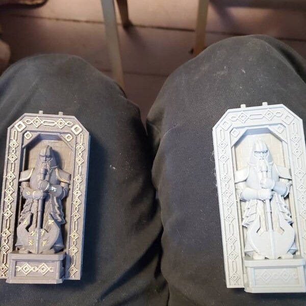 Dnd Dwarven Tribute Statue Dwarf Wall Monument Tabletop Scatter Terrain ...