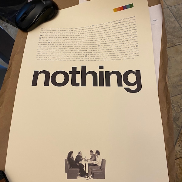 SEINFELD Inspired Poster, Nothing, Art Print - Minimalist, Helvetica ...