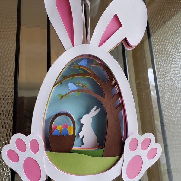 Layered Easter Bunny Egg SVG, Layered Easter Design, Easter Papercraft, 3D Easter Egg, Cricut ...