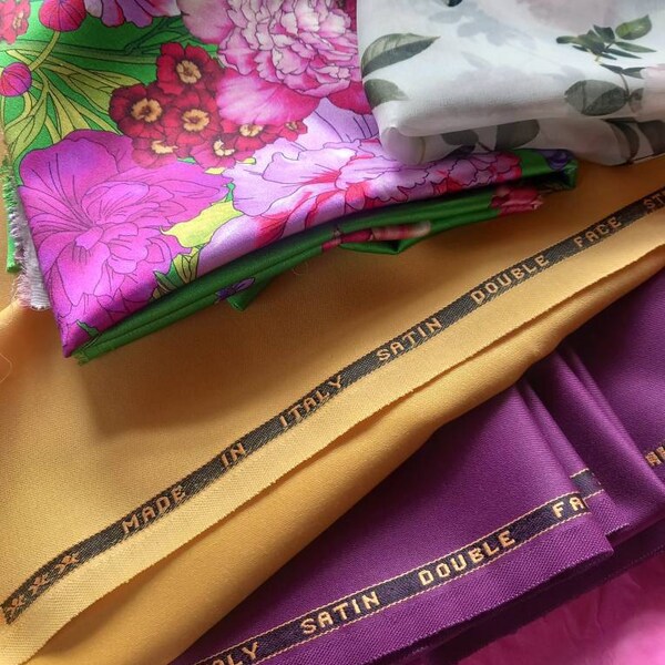 Italian Silk Fabric by the Yard / Meter Designer Fabric Mulberry Silk ...