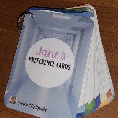 PERSONALIZED Pocket-size Preference Card Notepad Surgical Tech Notes 3 ...