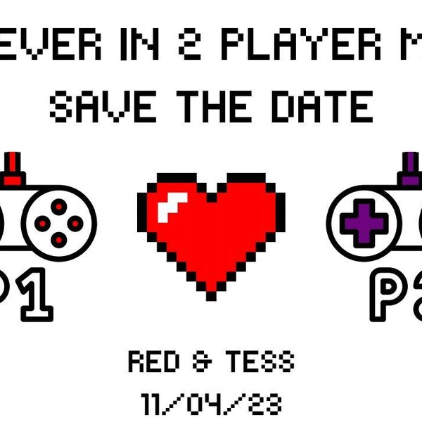 Pixel Wedding Bundle Save the Date, Invites, RSVP Fun, Geek, Nerd ...