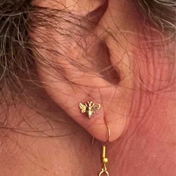 Tiny Honey Bee Studs • Dainty Bee Earrings • Bumble Bee Studs • Tiny Gold Bees • Little Bee ...