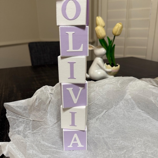 Custom Baby Name Blocks Baby Gift Baby Shower Newborn Nursery ...