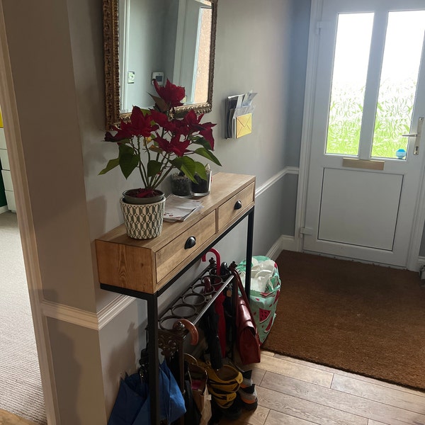 Slim Console Table With Drawers - Radiator Shelf Depth 20cm - Modern ...