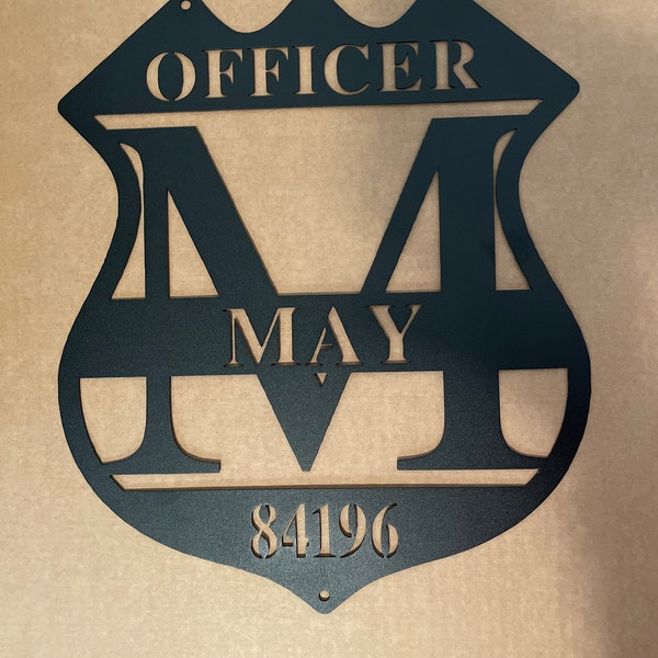 Personalized Police Sign for Home, Metal Wall Art, Police Officer Gifts ...