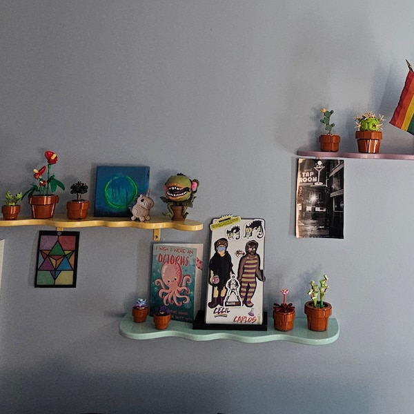 Wavy Shelf | Squiggle Shelf | Funky Decor | Maximalist | Pastel Shelves ...