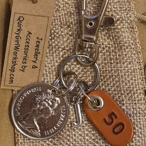 British Two Pence Coin Keychain or Clip English Keyring, 1991, 1992 ...