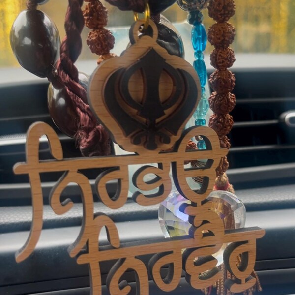 Car Hanging, Har Maidan Fateh, Sikh Car Decor, Rear View Mirror ...
