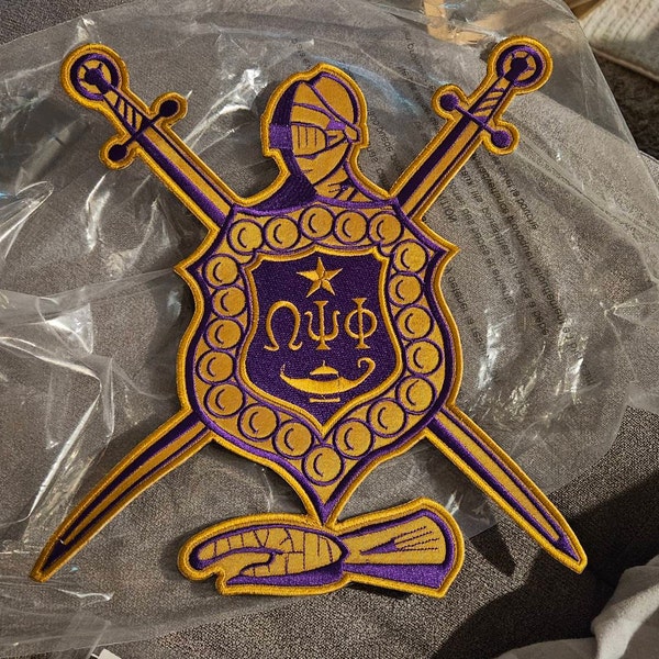 Crest 2 Patch, Omega, Fraternity, Shield, Ques, Dog, Dawg, Embroidered ...