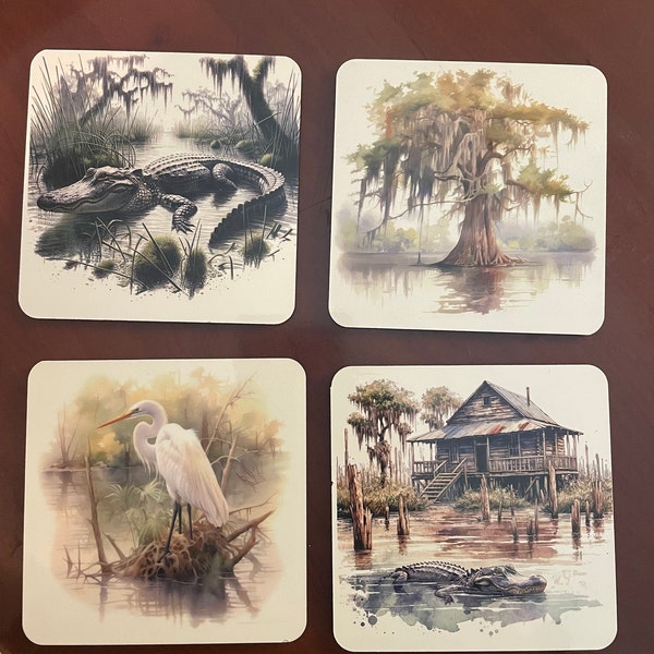 Alligator on the Bayou Watercolor Swamp Boys Girls Clipart Wall Art ...