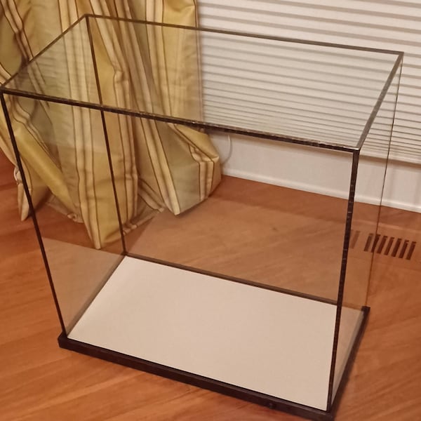 5x5x5 Case 5 Sided Glass Display Case (open on Bottom) With Wood Base ...