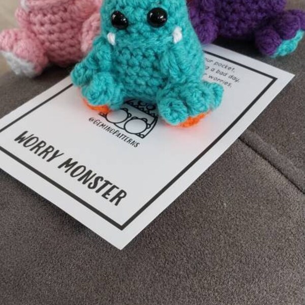Pocket Worry Monster Crochet Pattern PDF - Etsy