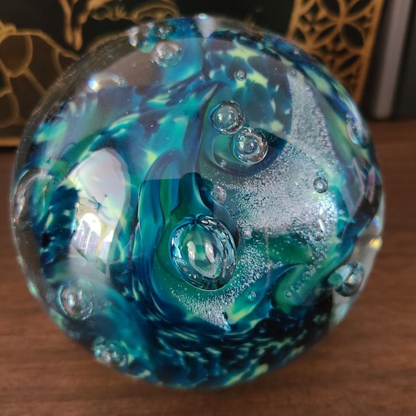 Ocean Tides-rd / Handblown Glass Paperweights - Etsy
