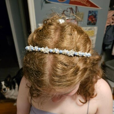 Flower Girl Hair Pins, Wedding Hair Accessories, Navy Blue Silver Grey ...