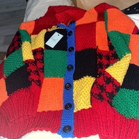Harry Styles Inspired Cardigan Colour Block Patchwork - Etsy Canada