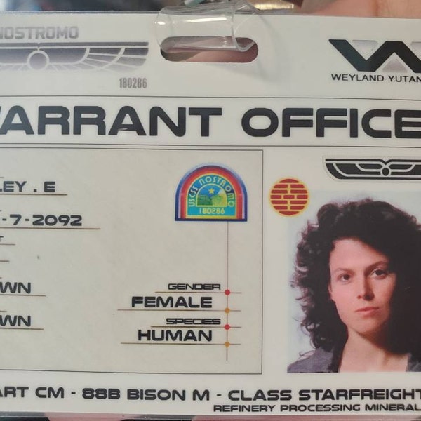 Alien Ripley ID Badge Prop Cosplay, USCSS Nostromo Weyland Yutani Crew ...