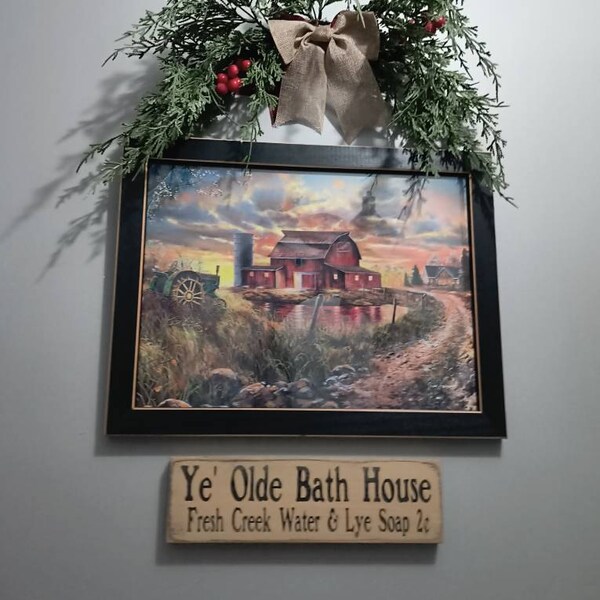 Primitive Ye Olde Bath House Sign - Etsy