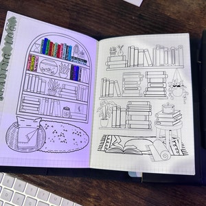 Bookshelf Bookmark, Printable Bookmarks, Reading Tracker List, Reading ...