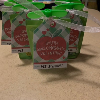 Kids Valentines Kids Valentine Cards Applesauce Valentine Tags ...