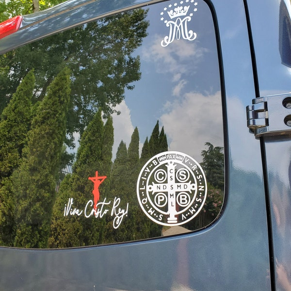 Saint Benedict Decal - Saint Benedict - Car Decal - Religious Decal ...