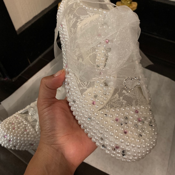 Wedding Shoes for Bride White Color Diamond and Pearl Plated Original ...