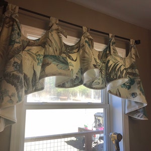 Lined Custom Made Valance Garden Images II Lemongrass Magnolia Floral Window Treatment Curtain ...
