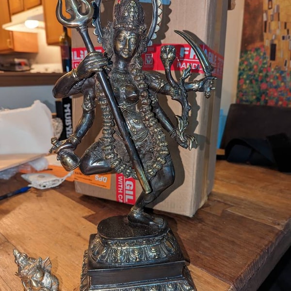 Bronze Mahakali Statue, Hindu Goddess Idol, Durga Parvati Form ...