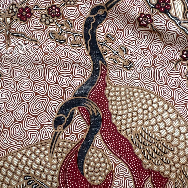 Chrysanthemum Peacock Hand Drawn Indonesian Batik Tulis Fabric ...