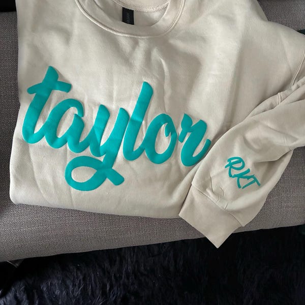 Custom Puff Embossed Sweatshirt - Personalized Raised Text Hoodie ...