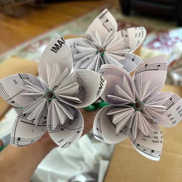 Custom Sheet Music Paper Flowers {10 Small Size} - Made to Order, You ...