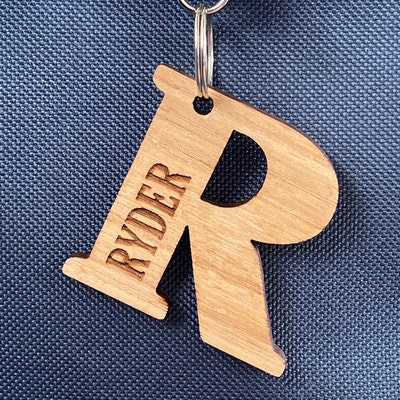 Personalised Wooden Kids Name Tags. Laser Cut Bag Tag/ Key Ring for ...