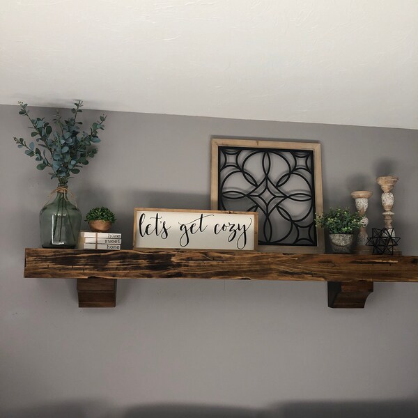 Lets Get Cozy Sign | Framed Wood Sign | Rustic Wall Decor | Framed Sign ...