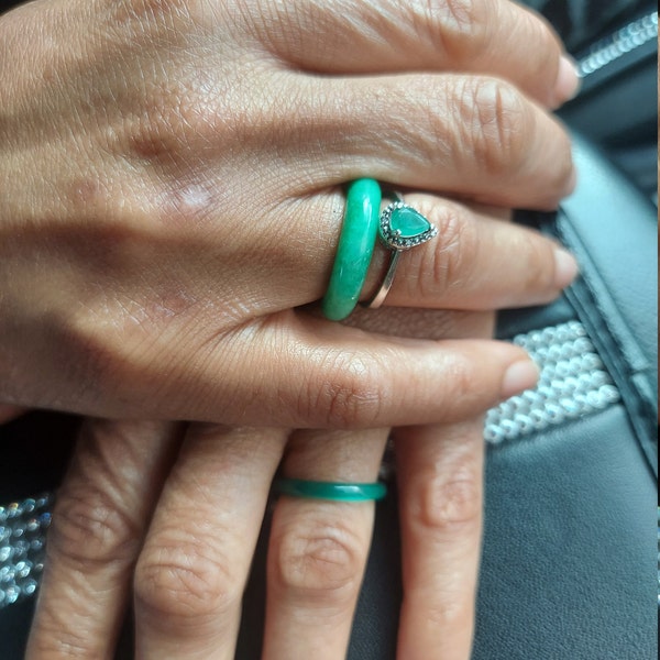 Beautiful Green Jade Ring,ready to Wear, Ring , Stackable, Size 5,to 8 ...