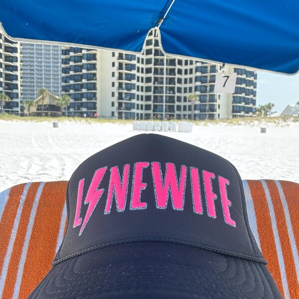 Custom Linewife Hat Linewife Gift Lineman Wife Linewife Puff Hat ...